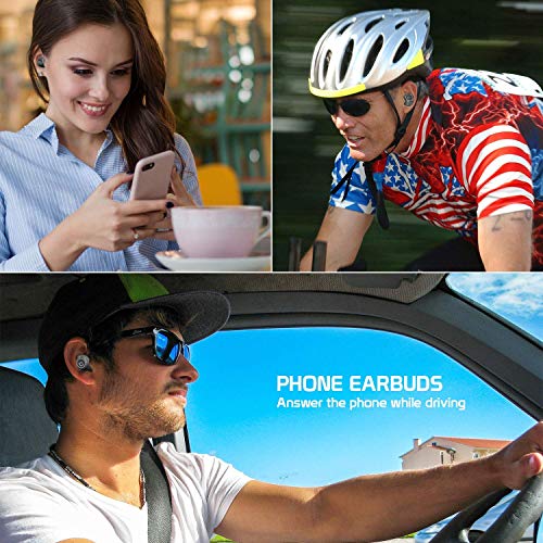 Wireless V5 Bluetooth Earbuds Compatible with Samsung Galaxy Note 10+ with Charging case for in Ear Headphones. (V5.0 Black)