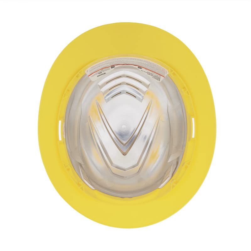 MSA 10215832 V-Gard C1 Vented Yellow Full Brim Hard Hat with ReflectIR Cooling Thermal Barrier and Fas-Trac III Suspension - Uses Highly Innovative Cooling Features to Help Alleviate Heat Stress