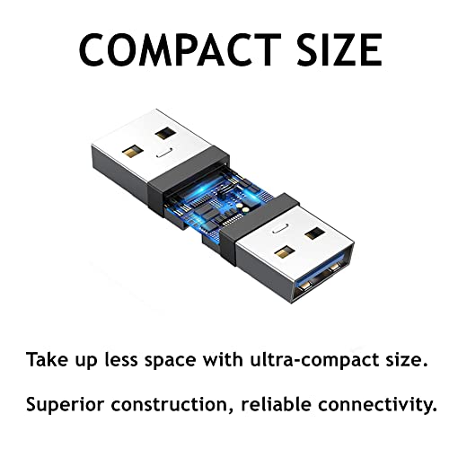 PENGLIN 2Pack USB 3.0 Panel Mount Coupler, USB Pass Through Connector, Female to Female Bulkhead Extension Adapter with Water/ Dustcap
