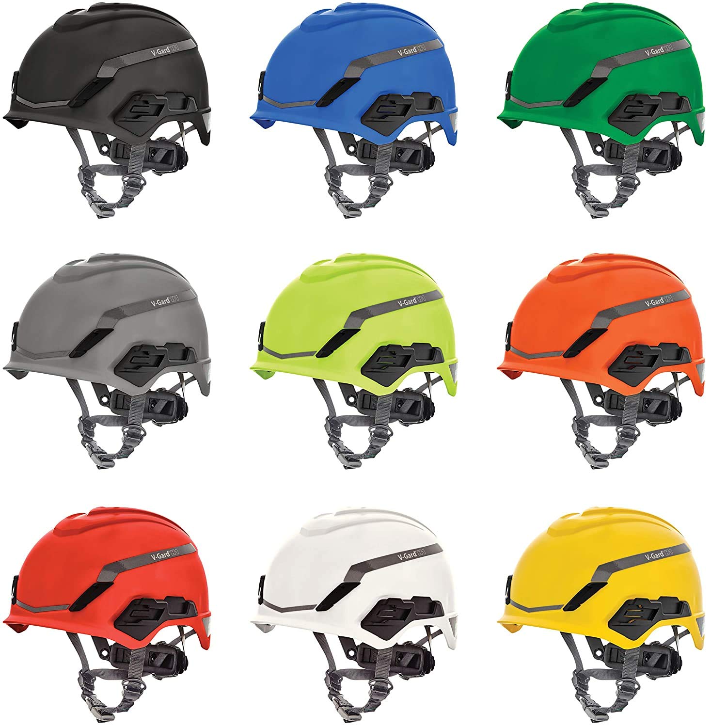 MSA 10204347 H1 V-Gard Helmet with Fas-Trac III Ratchet Suspension | Polyethylene Shell, Superior Impact Protection, Self Adjusting Crown Straps - Standard Size in Gray
