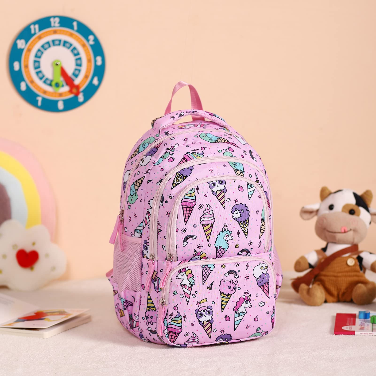 CLUCI Kids Backpack for Girls Bookbags Preschool Backpack Toddler Daycare School Bag Elementary Kindergarten Lightweight Waterproof Pink Unicorn