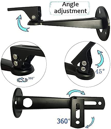 2-Be-Best Mini Projector Wall Mount Angle Adjustable Projector Mount Length 7.87 in / 20 cm Thread 1/4" M4 M6 Rotation 360° as Projectors CCTV DVR Cameras Camcorder Mount for Office School Home Black