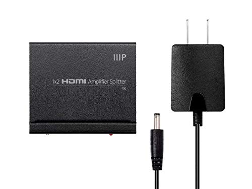 Monoprice Blackbird 4K 1x2 HDMI Amplifier Splitter |48-bit Deep Color, 3D Video Support (Compatible with PS4/5 Xbox Apple TV Fire Stick Roku Blu-Ray Player)