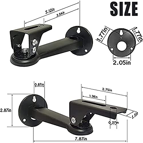 2-Be-Best Mini Projector Wall Mount Angle Adjustable Projector Mount Length 7.87 in / 20 cm Thread 1/4" M4 M6 Rotation 360° as Projectors CCTV DVR Cameras Camcorder Mount for Office School Home Black