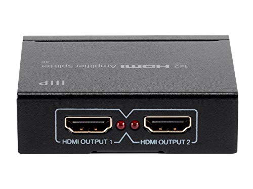 Monoprice Blackbird 4K 1x2 HDMI Amplifier Splitter |48-bit Deep Color, 3D Video Support (Compatible with PS4/5 Xbox Apple TV Fire Stick Roku Blu-Ray Player)