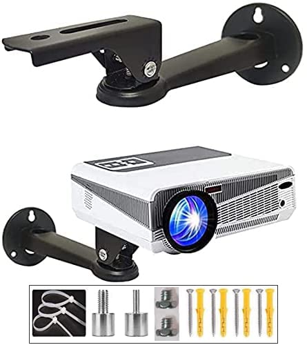 2-Be-Best Mini Projector Wall Mount Angle Adjustable Projector Mount Length 7.87 in / 20 cm Thread 1/4" M4 M6 Rotation 360° as Projectors CCTV DVR Cameras Camcorder Mount for Office School Home Black