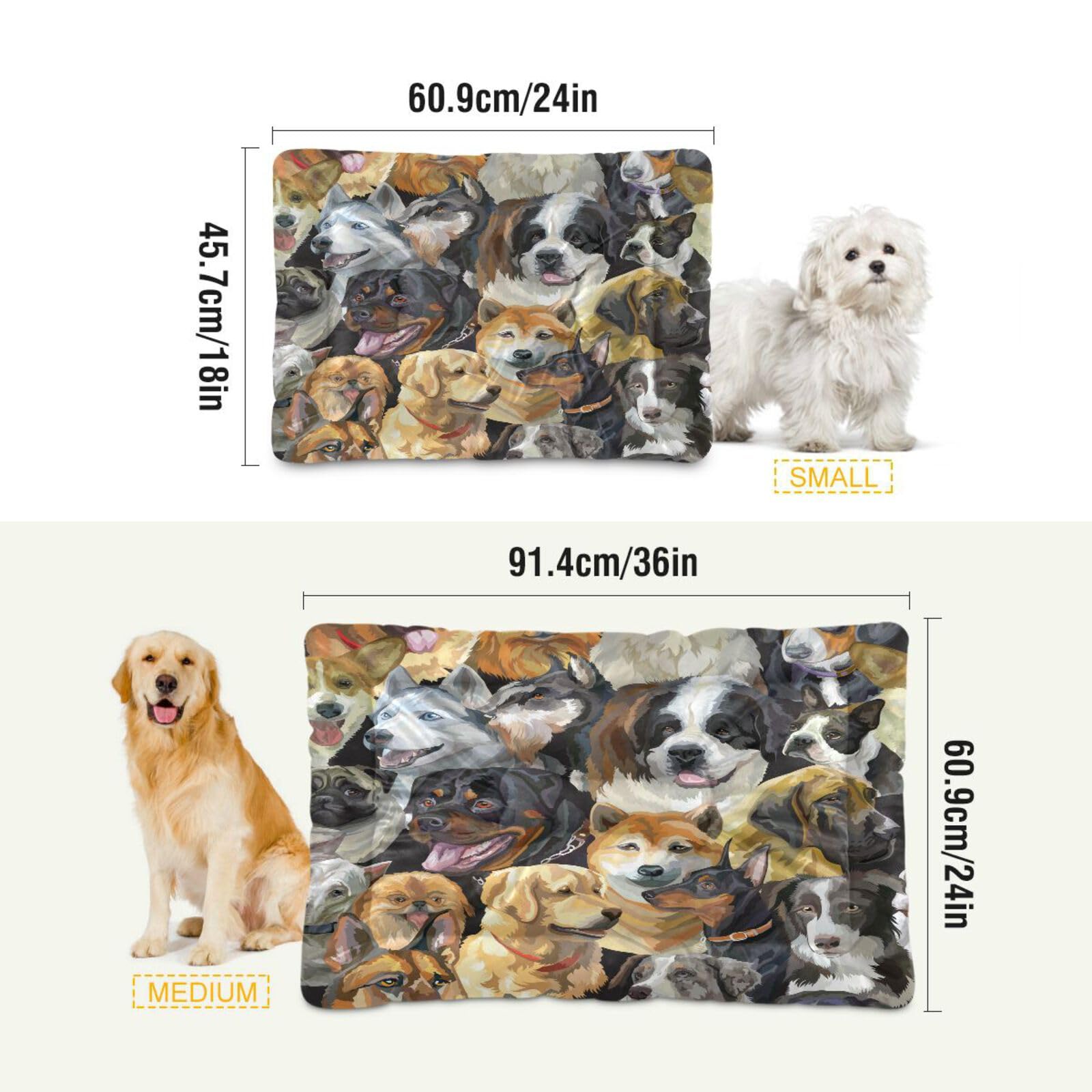 YETTASBIN Cute Dogs Crate Pet Bed, Portable Washable Dog Cat Mat, Soft Comfortable Pet Mattress with Non-Slip Bottom for Dogs Cats Sleeping, 36 x 24 Inch