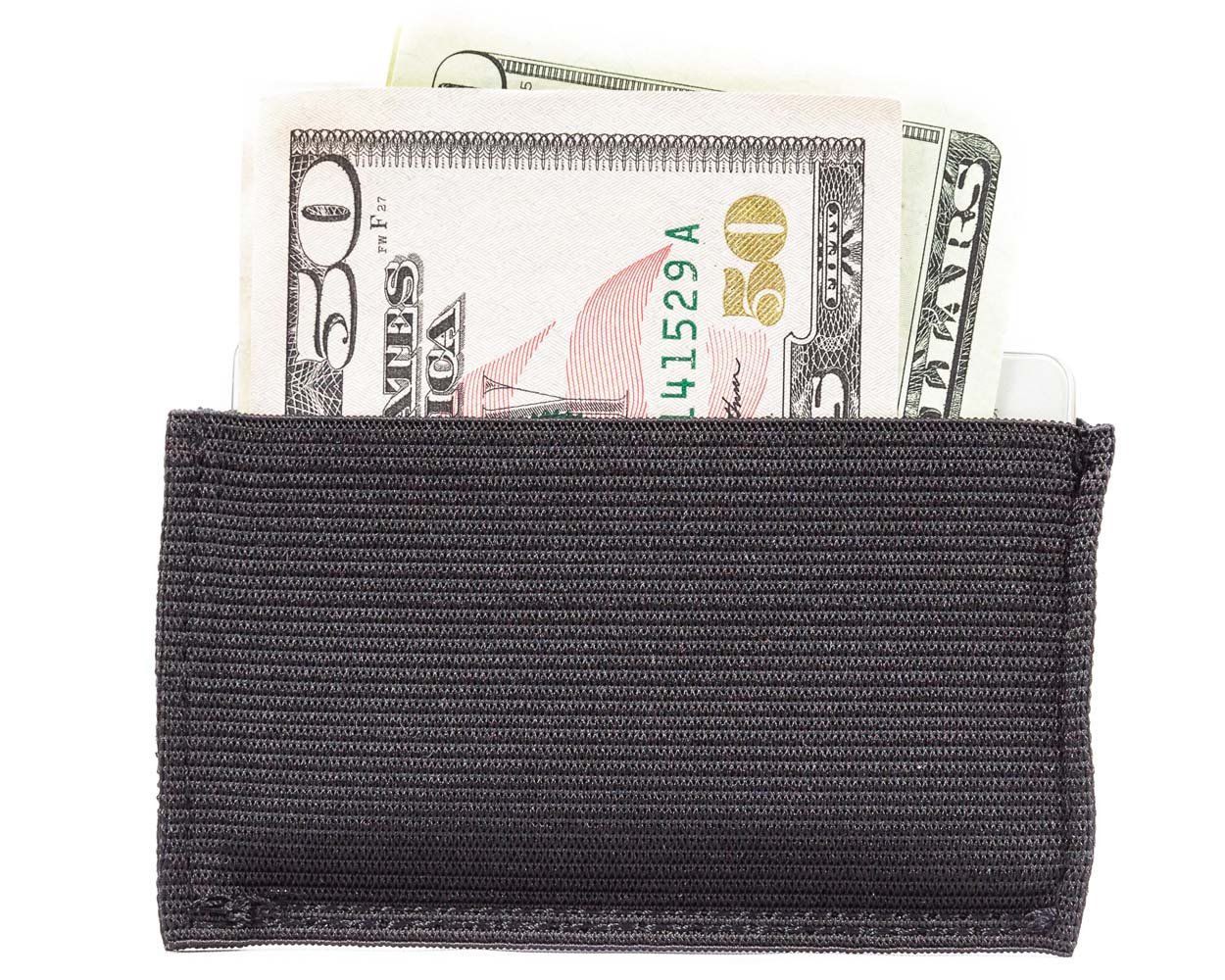 Big Skinny Mini Stretch Card Slim Wallet, Holds Up to 10 Cards, Black