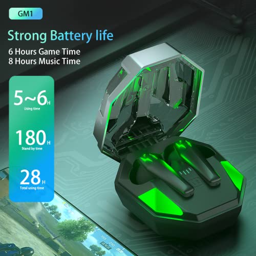 Gaming Earbuds, Bluetooth 5.0 Wireless Gaming Earbuds with 45ms Ultra Low Latency HI-FI Stereo, Gaming in-Ear Earbuds with Game/Music Modes, Gaming Earbuds with Deep Bass for Gaming, Home, Office