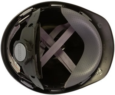MSA V Jumbo (Large) Size Cap Style Hard Hats w/FasTrac III Suspensions and Handy Tote Bag - Black