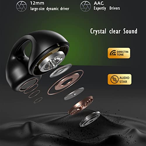Wireless Ear Clip Bone Conduction Headphones Open Ear Bone Conduction Earbuds Headphone Clip On Open Ear Earbuds Bluetooth Bone Conducting Headphones Induction Earphones