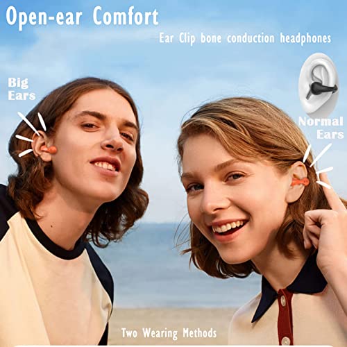 Wireless Ear Clip Bone Conduction Headphones Open Ear Bone Conduction Earbuds Headphone Clip On Open Ear Earbuds Bluetooth Bone Conducting Headphones Induction Earphones