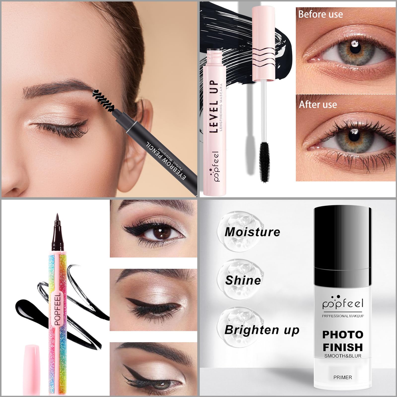 Professional Makeup Kit Set,All in One Makeup Kit with 16 Colors Eyeshadow Palette,Liquid Foundation & Smooth Primer,4 Pcs Lipstick,Eyeshadow Pencil,Mascara,Face Blush for Teens Teenager