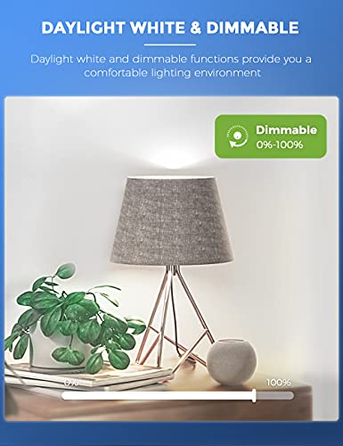 LOHAS Smart Light Bulb Work with Alexa, Google Home & Siri, A19 WiFi LED Bulb Daylight 5000K, 9W 60W Equivalent, Dimmable, 850LM