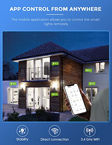 LOHAS Smart Light Bulb Work with Alexa, Google Home & Siri, A19 WiFi LED Bulb Daylight 5000K, 9W 60W Equivalent, Dimmable, 850LM