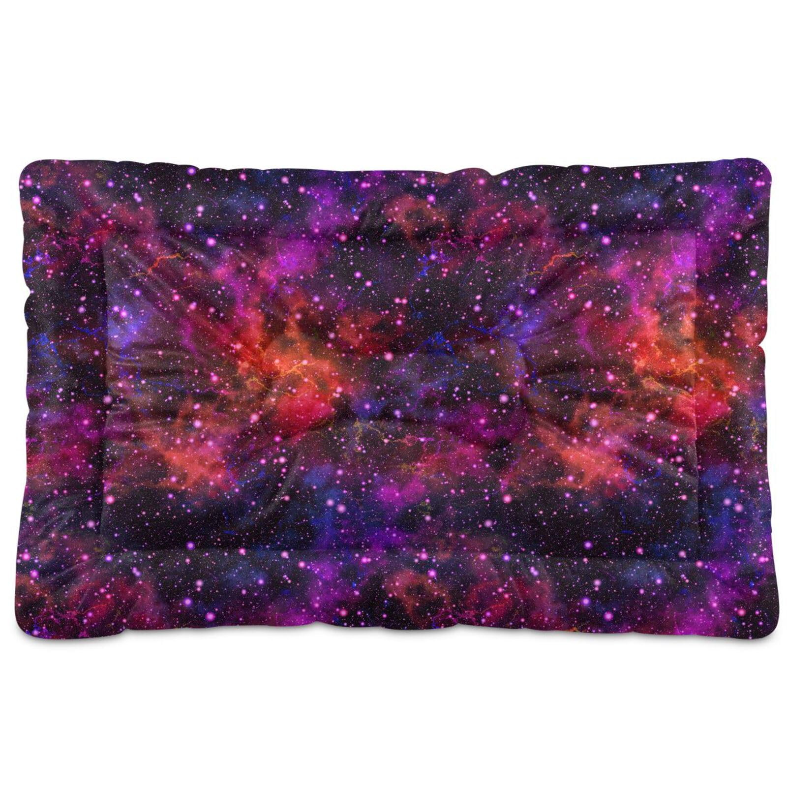 Coikll Galaxy Pet Bed Pad Soft Dog Bed Mat with Anti-Slip Bottom, Machine Washable Crate Pad Mattress for Dog Sleeping- 24 * 18inches
