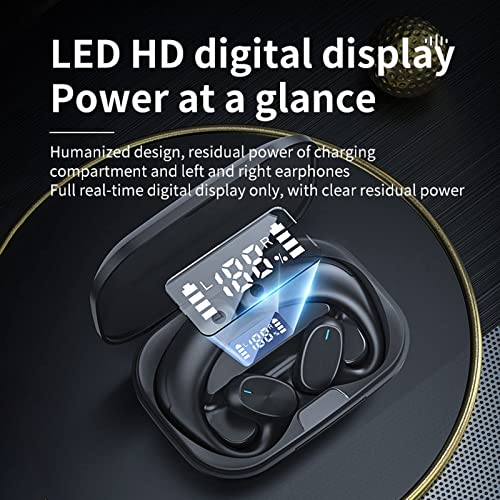Open Ear Headphones Wireless Bluetooth Running Earbuds with Earhooks Air Conduction Headphones Waterproof Over The Ear Wireless Earbuds for Gym Cycling Workout Sport Open Ear Earbuds with Ear Hook