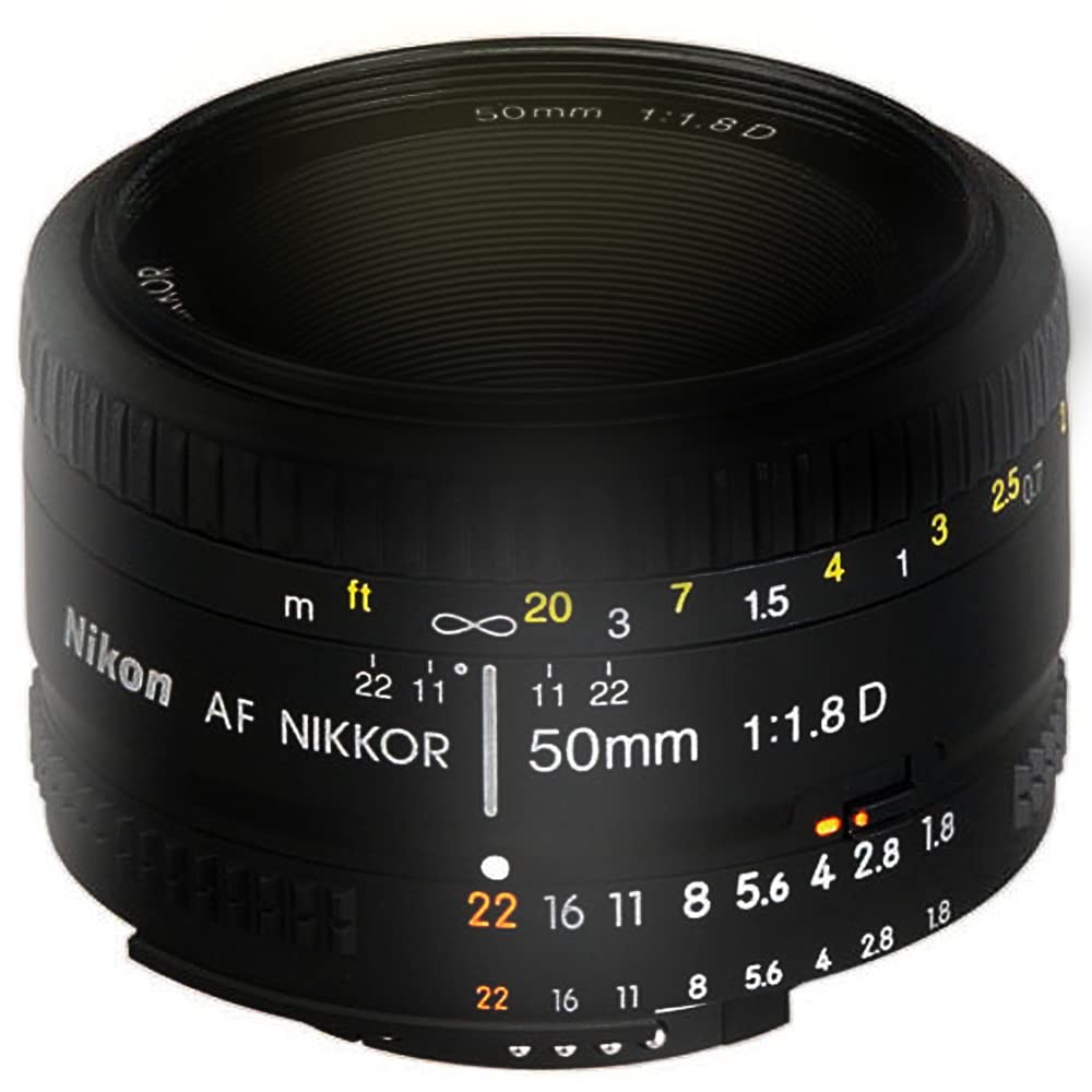 Nikon AF FX NIKKOR 50mm f/1.8D Lens with Auto Focus for Nikon DSLR Cameras (Renewed)