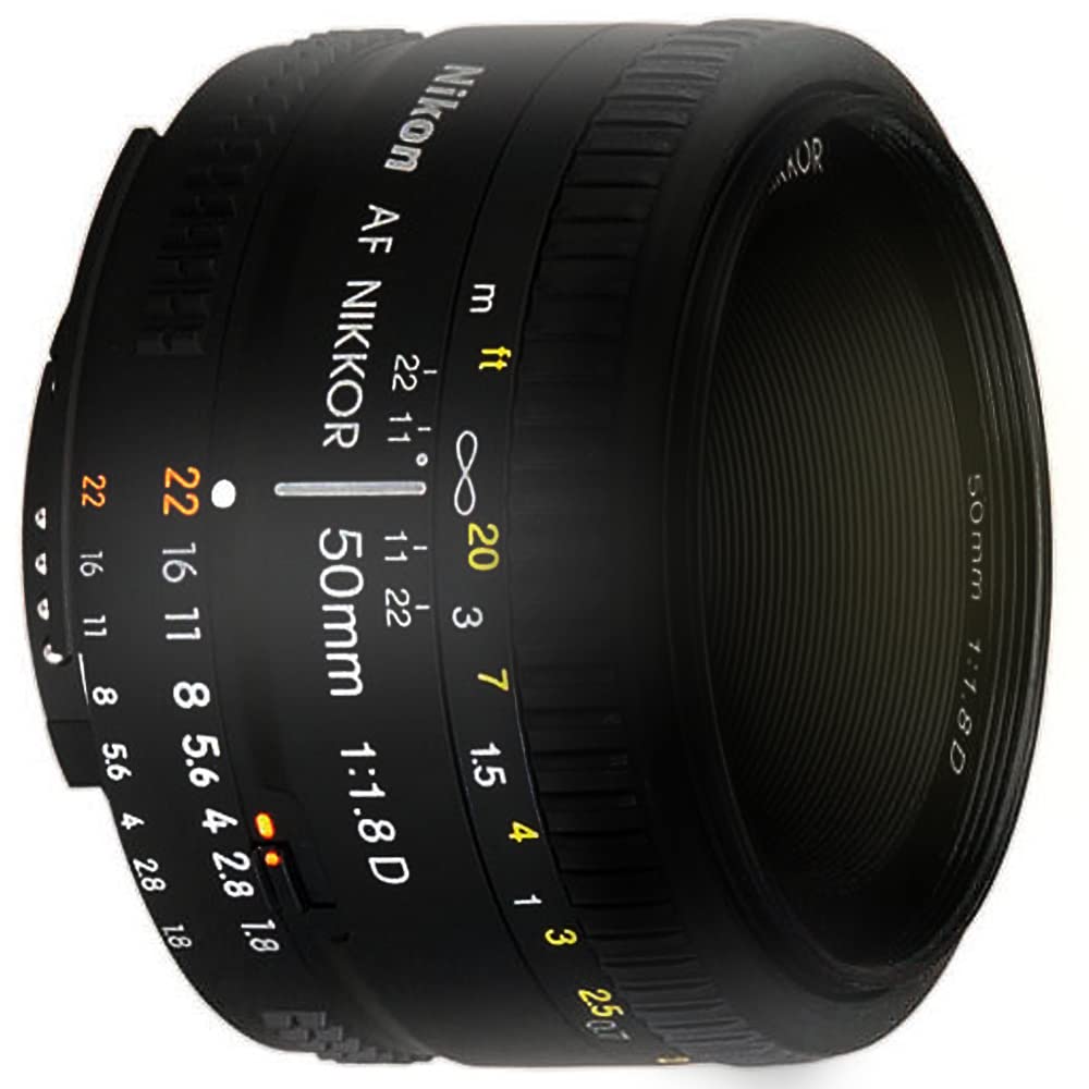 Nikon AF FX NIKKOR 50mm f/1.8D Lens with Auto Focus for Nikon DSLR Cameras (Renewed)