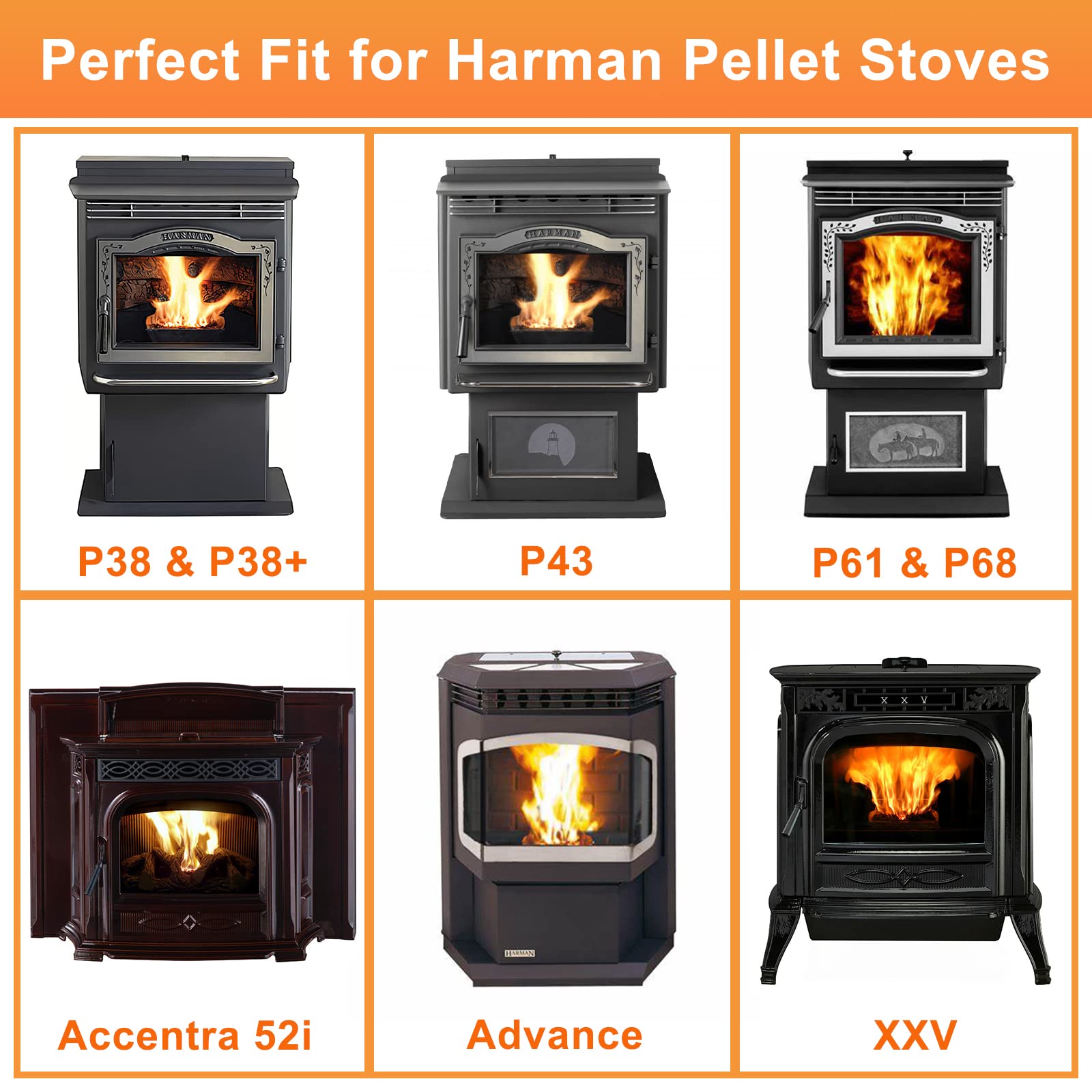 Criditpid 3-21-08639 Combustion Blower and 3-20-502221 Double Paddle Fan Blade for Harman P68, XXV, P43, P61, P38 Pellet Stoves