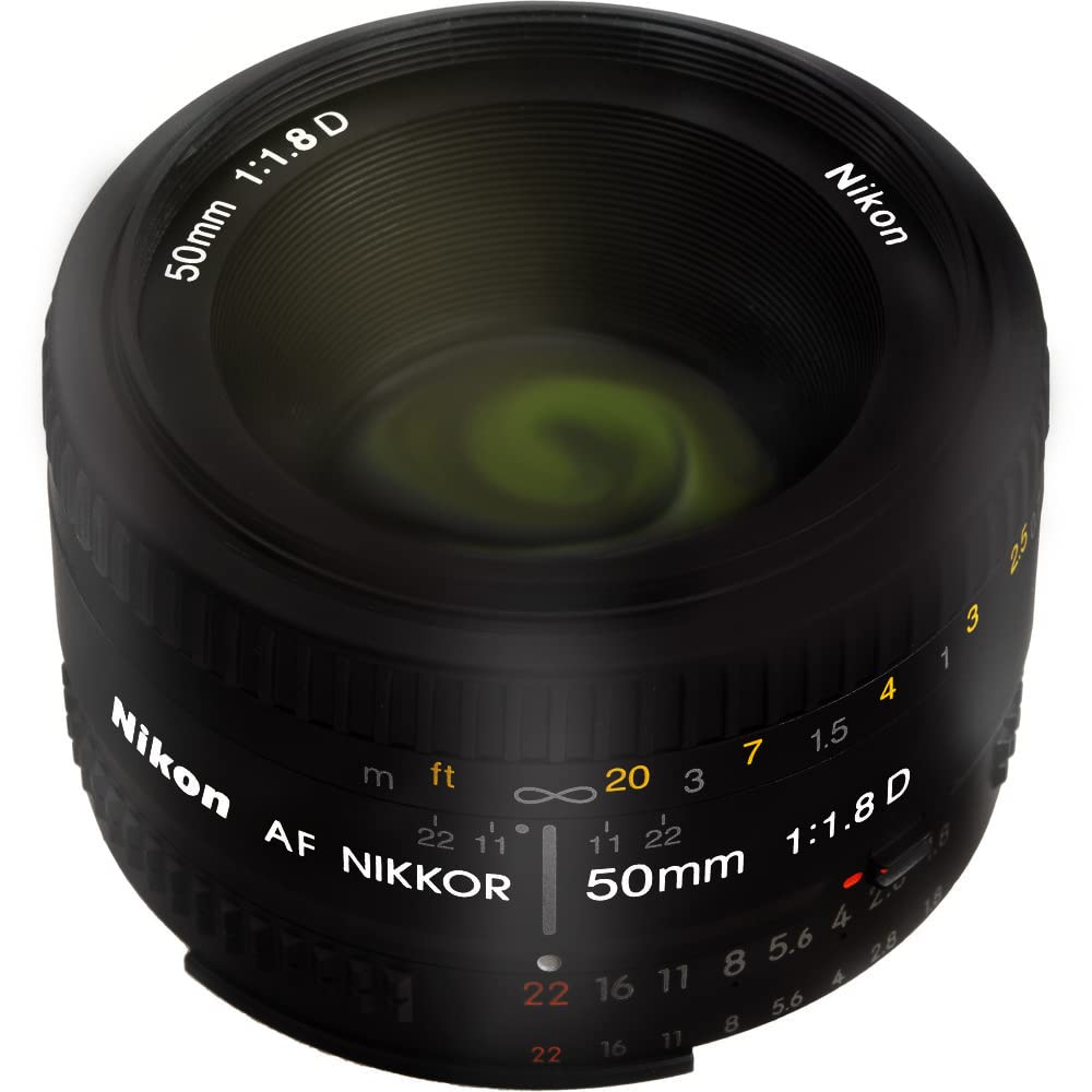 Nikon AF FX NIKKOR 50mm f/1.8D Lens with Auto Focus for Nikon DSLR Cameras (Renewed)