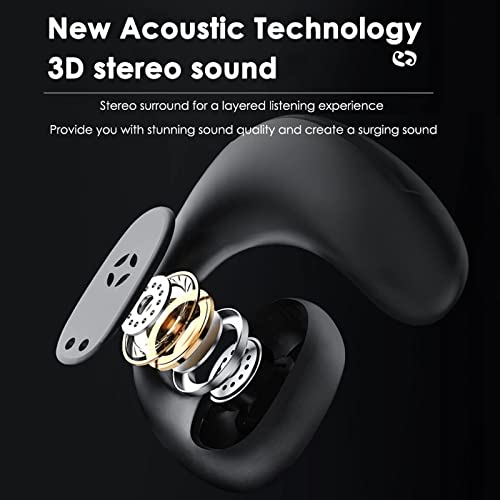Open Ear Headphones Wireless Bluetooth Running Earbuds with Earhooks Air Conduction Headphones Waterproof Over The Ear Wireless Earbuds for Gym Cycling Workout Sport Open Ear Earbuds with Ear Hook