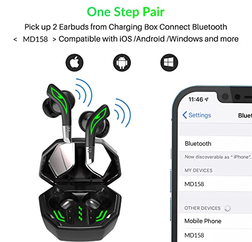 X-nego TWS Wireless Earbuds, Touch Control Bluetooth Headphones Built-in Mic, Waterproof in-Ear Stereo Earphones Deep Bass Headset with Wireless Charging Case for Sport and Work (Silver)