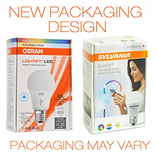 SYLVANIA SMART+ ZigBee Bulb, Color Changing and Dimmable A19 LED Bulb,60 Watt Equivalent, Works with SmartThings, Wink, and Amazon Echo Plus