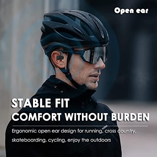 Open Ear Headphones Wireless Bluetooth Running Earbuds with Earhooks Air Conduction Headphones Waterproof Over The Ear Wireless Earbuds for Gym Cycling Workout Sport Open Ear Earbuds with Ear Hook