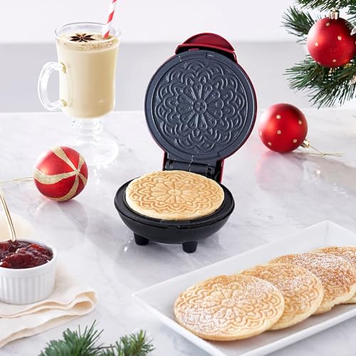 Dash Set of 3 Mini Pizzelle Makers for Individual Waffles Hash Browns, Keto Chaffles with Easy to Clean, Non-Stick Surfaces (Black)