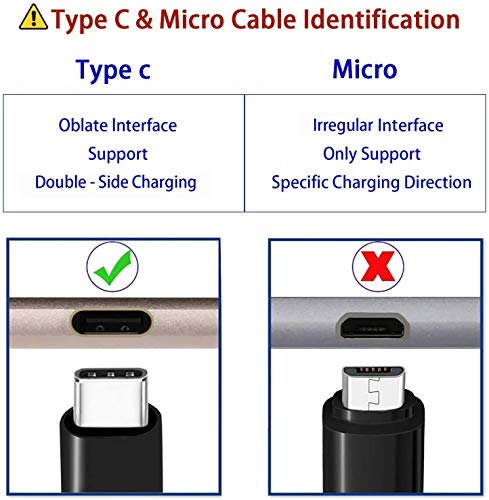 Charging Cable for Galaxy S10, 2 Pack 6ft USB C Cable Long Nylon Fast Charger Cord, USB A to USB C Charger Cables for Samsung S10 S20 Note 20 10, PS5, Google Pixel, MacBook Pro 2020, LG, Black&White