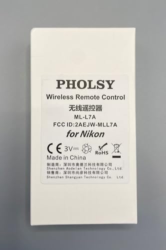 PHOLSY ML-L7 Bluetooth Camera Remote Wireless Shutter Release Control Compatible with Nikon Z30, Z6 II, Z7 II, Z fc, Z50, COOLPIX B600, A1000, P1000, P950