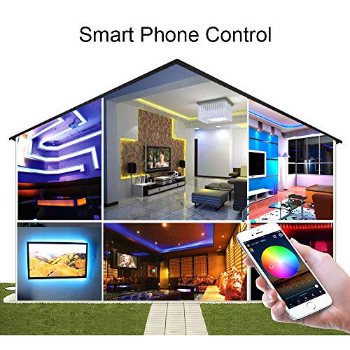 Xunata LED Strip Lights, 16.4ft WiFi Wireless Smart Phone Controlled Non-Waterproof RGBWW Light Strip Kit 5050 LED Lights, Working with Android and iOS System, Alexa, Google Assistant