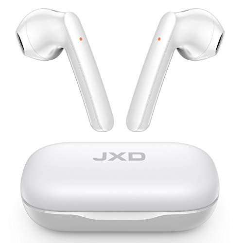 JXD True Wireless Earbuds Bluetooth Headphones with Charging Case for iPhone Android, Waterproof TWS Stereo Earphones with Touch Contro,Built-in Mic and USB-C Charging,30H Playtime