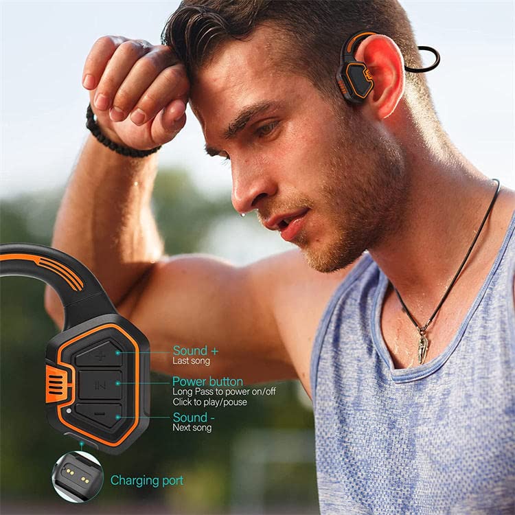ip68 Waterproof Swimming mp3 binaural Hook Aftershock Bluetooth Open-Ear Wireless Bone Conduction Headphones in-Ear Headphones