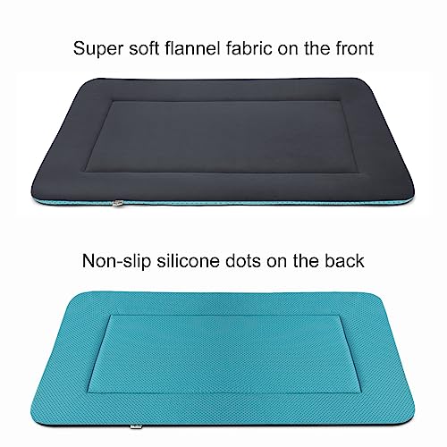 Magic Dog Large Dog Bed Soft Dog Crate Pad Mat, 42-Inch Washable Comfy Kennel Pad with Anti Slip Bottom Pet Sleeping Beds, Dark Grey