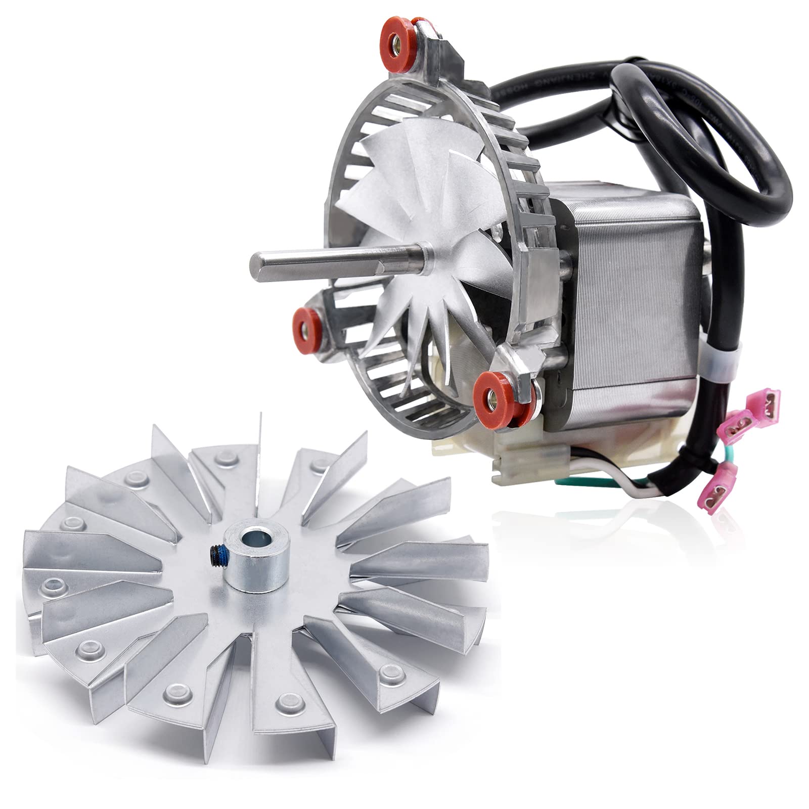 Criditpid 3-21-08639 Combustion Blower and 3-20-502221 Double Paddle Fan Blade for Harman P68, XXV, P43, P61, P38 Pellet Stoves