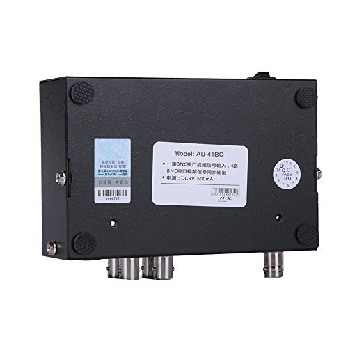 AuviPal 4-Port (1 Input 4 Output) BNC Video Splitter Box Coaxial Distributor Amplifier for Video Monitoring System CCTV Security Camera