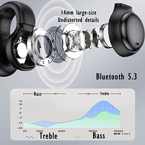 Bone Conduction Earbuds Head Set Wireless Bluetooth Ear Clip Bone Conduction Headphones Headset Earclip Earphones Induction Earphones Bone Conducting Clip On Headphones Open Ear Earbuds Clip On