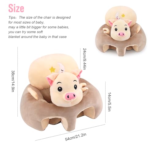 RoamReady Toddler Infant Baby Chairs for Sitting Up 3-6-12 Months, Infant Support Floor Seats for Babies Comfy Plush Stable Newborn Learn to Sit Up Chair Gift(Piggy)