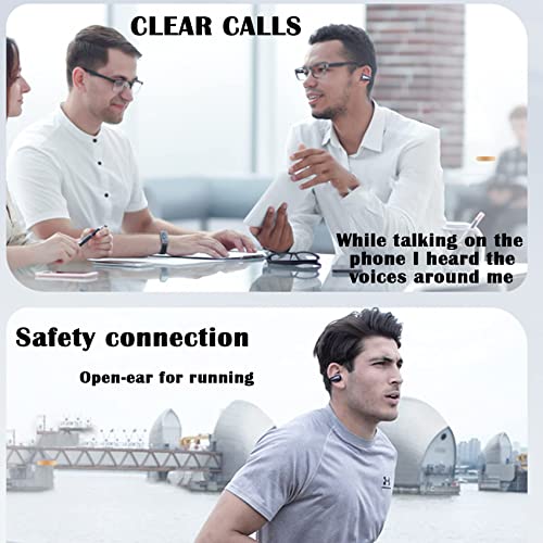 Bone Conduction Earbuds Head Set Wireless Bluetooth Ear Clip Bone Conduction Headphones Headset Earclip Earphones Induction Earphones Bone Conducting Clip On Headphones Open Ear Earbuds Clip On