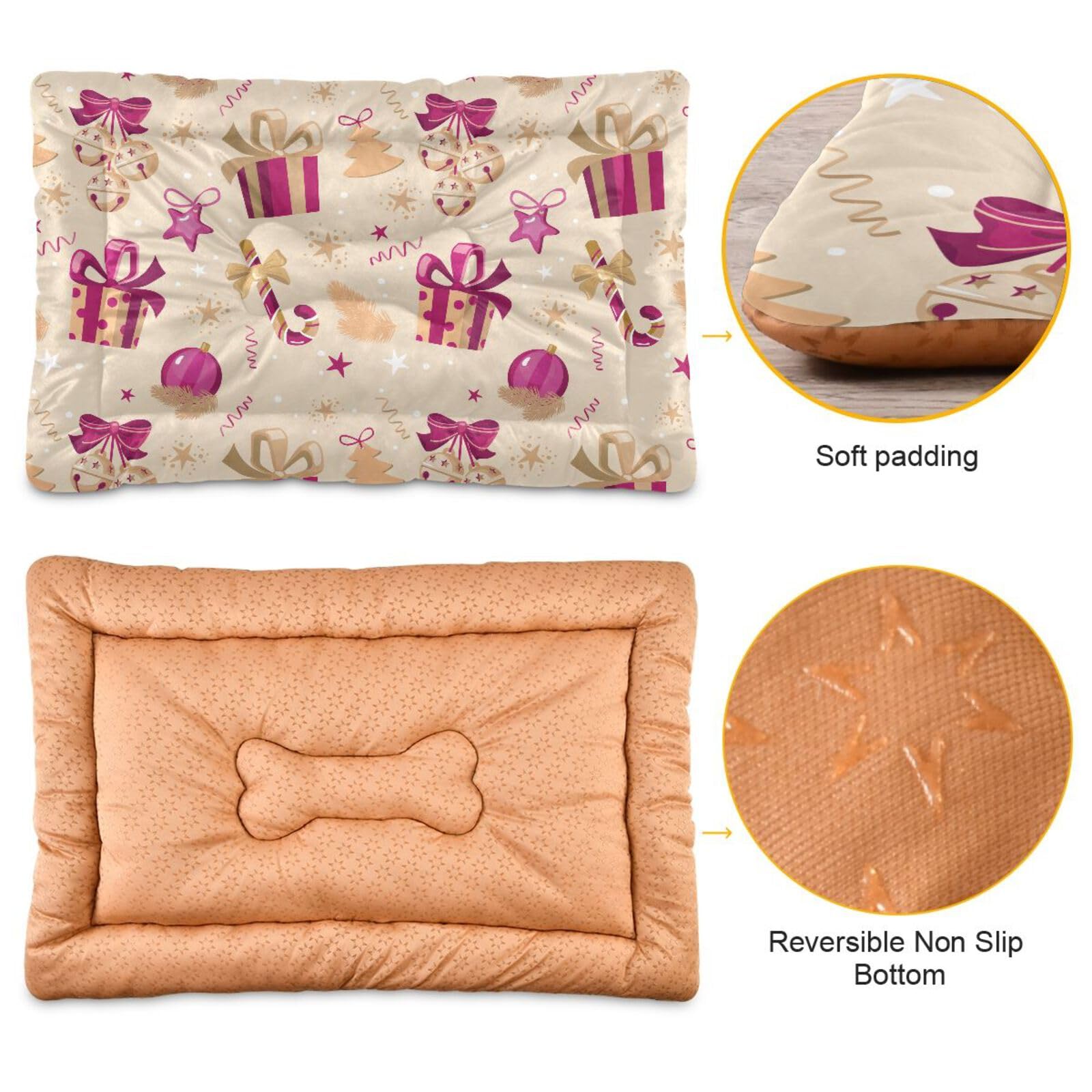 Coikll Pattern Pet Bed Pad Soft Dog Bed Mat with Anti-Slip Bottom, Machine Washable Crate Pad Mattress for Dog Sleeping- 36 * 24inches
