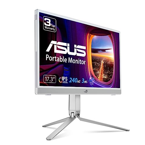 ASUS ROG Strix 15.6โ 1080P Portable Gaming Monitor (XG16AHP-W) - White, FHD, 144Hz, IPS, G-SYNC, Built-in Battery, Kickstand, USB Type-C, Micro HDMI, ROG Tripod Stand, Console, 3-Year Warranty