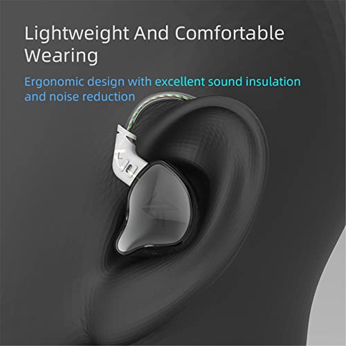 YINYOO KZ EDC Earbuds Wired in Ear Earphones Comfortable Headphones with 10mm Dynamic Driver, Detachable Cable for Android Sports (with mic, Black)