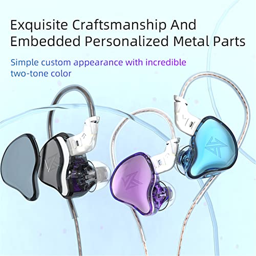 YINYOO KZ EDC Earbuds Wired in Ear Earphones Comfortable Headphones with 10mm Dynamic Driver, Detachable Cable for Android Sports (with mic, Black)