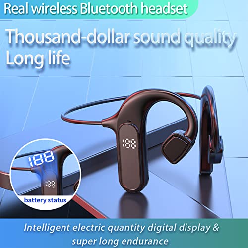 Bone Conduction Headphones, Open-Ear Bluetooth 5.2 Sport Headphones, Built-in Mic Wireless Bone Conduction Earphone Bluetooth Waterproof Headset for Running Workout Gym Hiking
