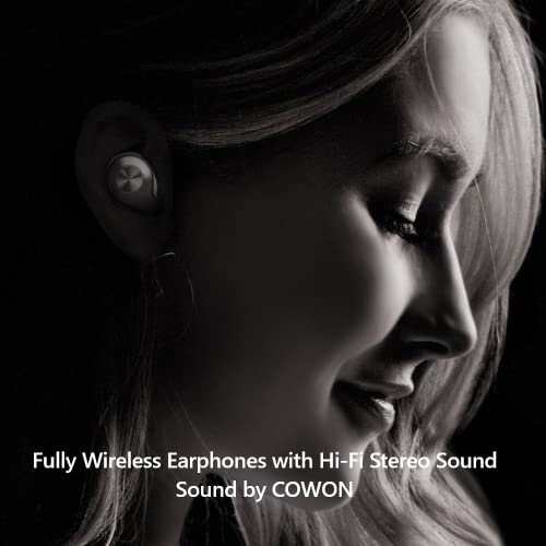 COWON CK11-Bluetooth Headphones Premium True Wireless in-Ear Earbuds, Single Mode 240H Playback, LED Power Display, IPX5 Waterproof, Power Bank Functionality, Wireless Charging, Touch Control, Black