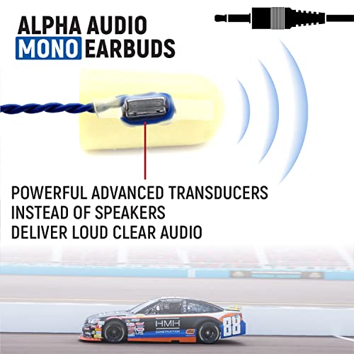 Rugged Alpha Foam Mono Earbud Speakers for Racing Radios Communications Electronics โ Connects to 3.5mm Ear Bud Jack