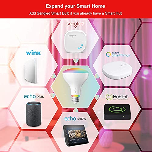 BR30 Soft White zigbee Bulb Bundle with BR30 Color zigbee Bulb, Smart Light Bulb Compatible with Alexa, Google Home, SmartThings, Indoor Flood Light for Cans, 650 LM E26, Smart Hub Required