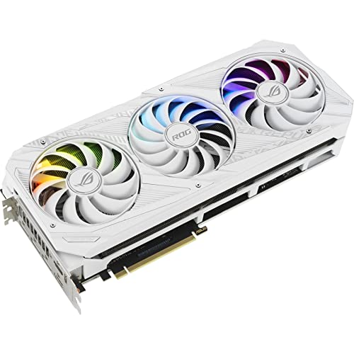 ASUS ROG Strix NVIDIA GeForce RTX 3080 V2 White Edition Gaming Graphics Card (PCIe 4.0, 10GB GDDR6X, LHR, HDMI 2.1, DisplayPort 1.4a, White Color Scheme, Axial-tech Fan Design, 2.9-Slot) (Renewed)